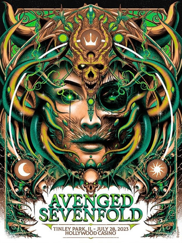 Avenged Sevenfold Tinley Park Green Variant - Poster – A7X World
